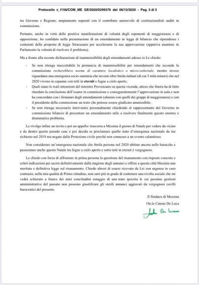 Eliminazione delle baracche di Messina, De Luca invia una lettera al ...